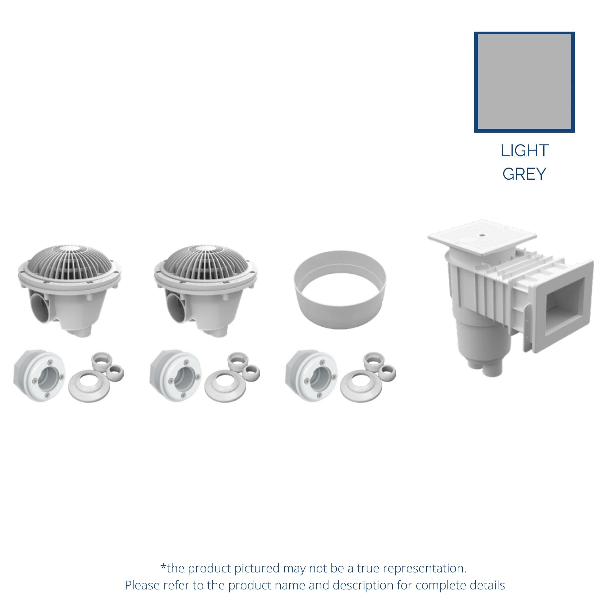 Aquastar Vinyl Builder's Standard Skimmer Kit - Gray | Royal Swimming Pools
