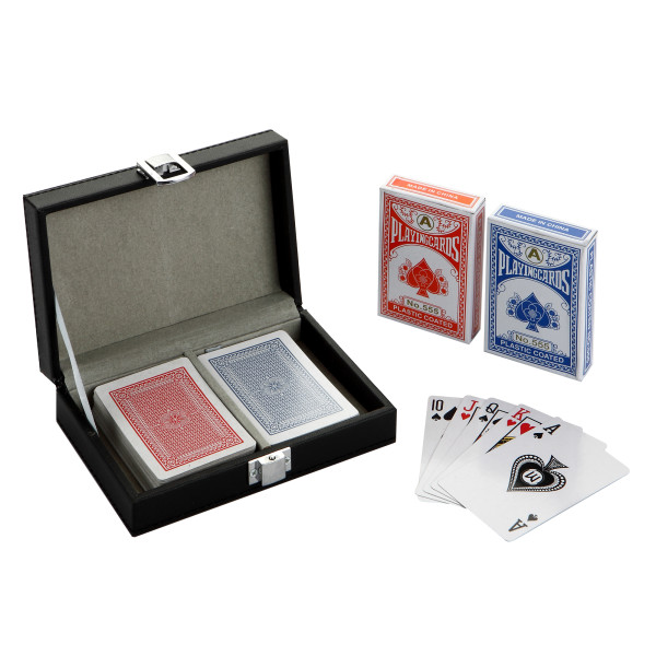 Monte Carlo Dual Deck Standard Playing Cards w/ Case | Royal Swimming Pools