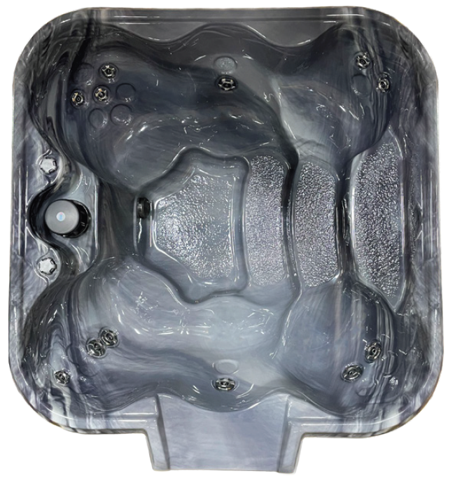 7' x 7' Square Storm Cloud Cardinal Luxury Spillover Spa with 25 Jets ...