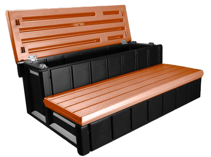 Leisure Accents Spa Storage Step - Redwood | Royal Swimming Pools