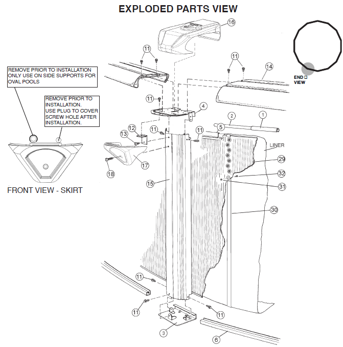 33' Round 52" Embassy Royal Retreat Parts Reorder | Royal Swimming Pools