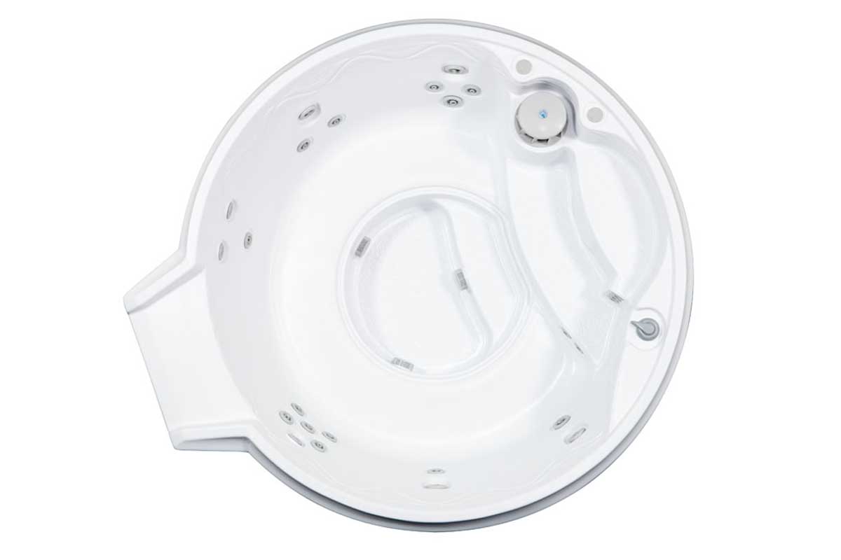 7' Round Silver Marble Cardinal Luxury Spillover Spa with 25 Jets ...