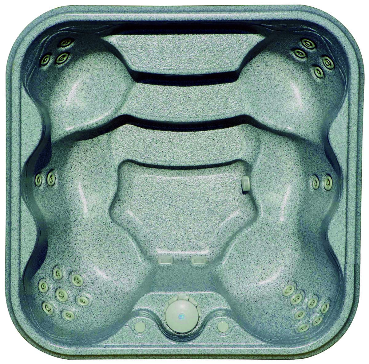 7' x 7' Square Storm Cloud Cardinal Luxury Spa (Non-Spillover) with 25 ...