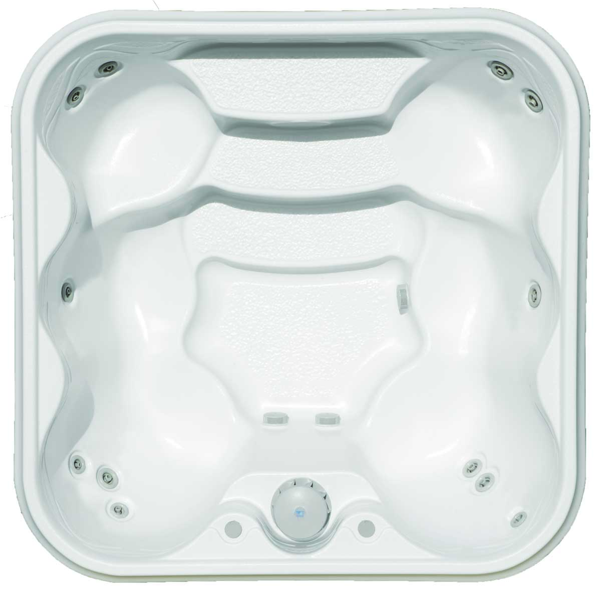 7' x 7' Square Silver Marble Cardinal Luxury Spa (Non-Spillover) with ...